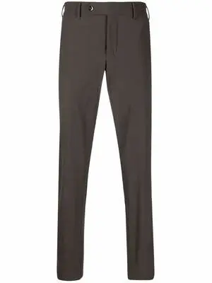 PT TORINO Mid-rise Tailored Trousers Brown