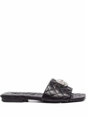 Philipp Plein Crystal-skull Flat Sandals - Black