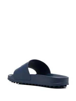 TOD'S Logo-embossed Flat Slides - Blue