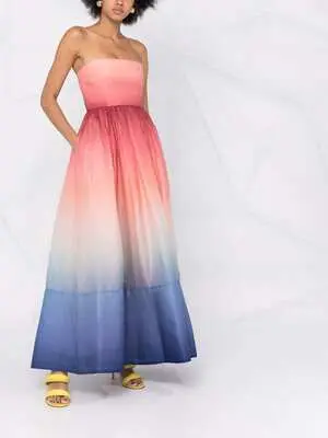 Zimmermann Dawn Ombré Strapless Maxi Dress