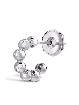 PRAGNELL 18kt White Gold Diamond Bohemia Hoop Earrings - Silver