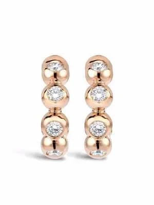PRAGNELL 18kt Rose Gold Diamond Hoop Earrings - Pink