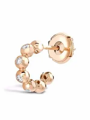 PRAGNELL 18kt Rose Gold Diamond Hoop Earrings - Pink