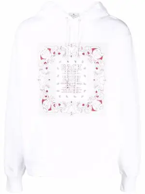 Etro Graphic Print Cotton Hoodie - White