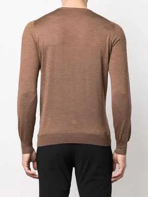 BARBA NAPOLI Fine-knit Crew-neck Jumper - Brown