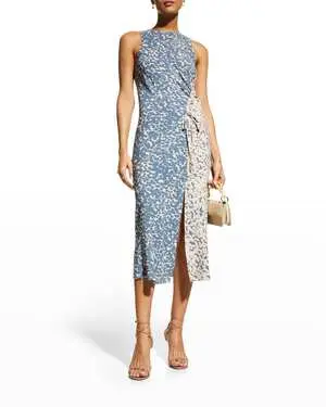 Rails Gabriella Tie-waist Midi Dress - Turquoise Mixed T