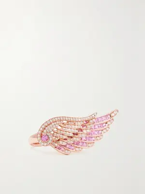 GARRARD Wings Embrace 18-karat Sapphire And Diamond Ring - Pink