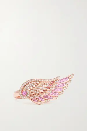 GARRARD Garrard Wings Embrace 18-karat Rose Gold, Sapphire And Diamond Ring Rose Gold