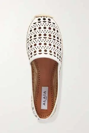 Alaïa Laser-cut Leather Espadrilles