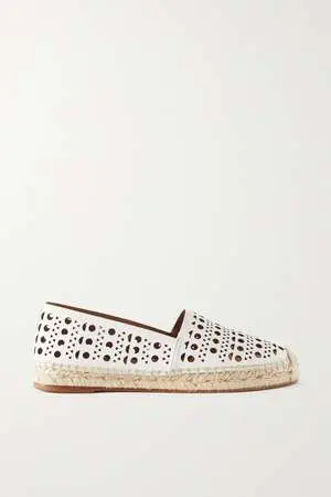 Alaïa Laser-cut Leather Espadrilles