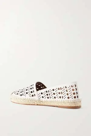 Alaïa Laser-cut Leather Espadrilles