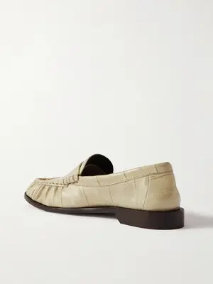 Saint Laurent Le Loafer Leather Loafers - Ivory