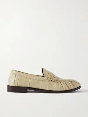 Saint Laurent Le Loafer Leather Loafers - Neutrals