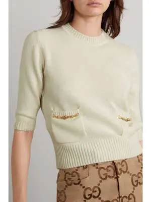 Gucci Chain-embellished Cashmere Sweater