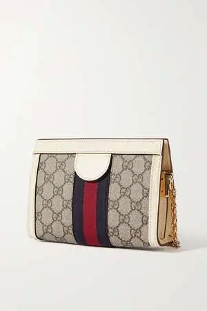 Gucci Ophidia Mini Textured Leather-trimmed Printed Coated-canvas Shoulder Bag