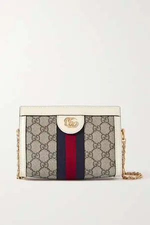 Gucci Ophidia Mini Textured Leather-trimmed Printed Coated-canvas Shoulder Bag