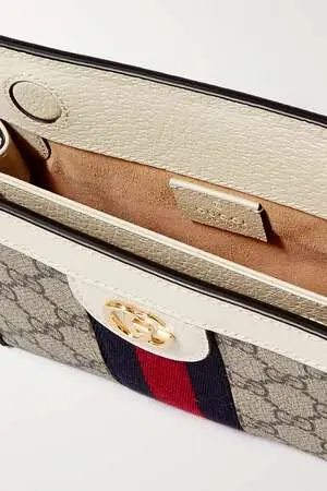 Gucci Ophidia Mini Textured Leather-trimmed Printed Coated-canvas Shoulder Bag