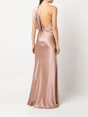 Michelle Mason Asymmetric Gown - Pink