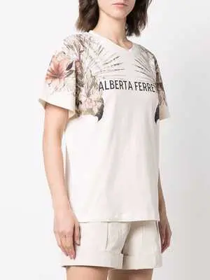 Alberta Ferretti Cotton Floral Print T-shirt