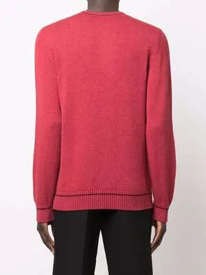 BARRIE Embroidered Cashmere Jumper - Red