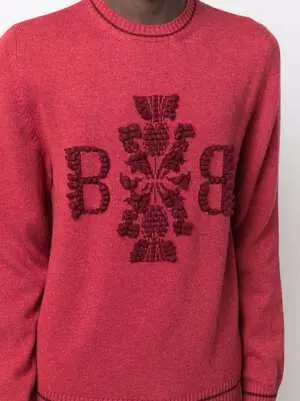 BARRIE Embroidered Cashmere Jumper - Red