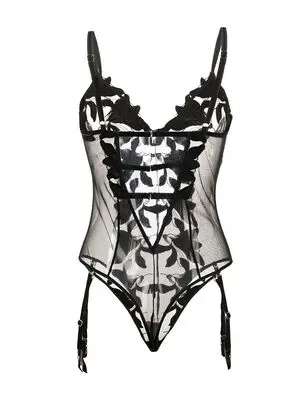 FLEUR DU MAL Lily Embroidered Bodysuit