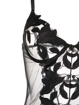 FLEUR DU MAL Lily Embroidered Bodysuit