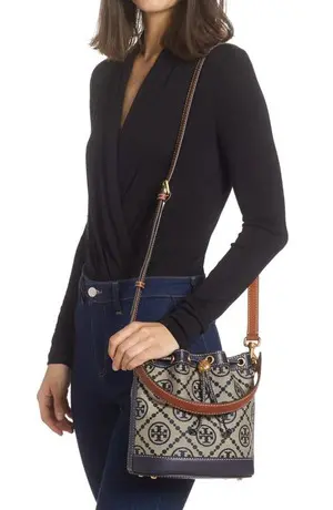 Tory Burch T Monogram Jacquard Bucket Bag