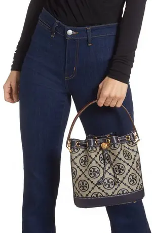Tory Burch T Monogram Jacquard Bucket Bag