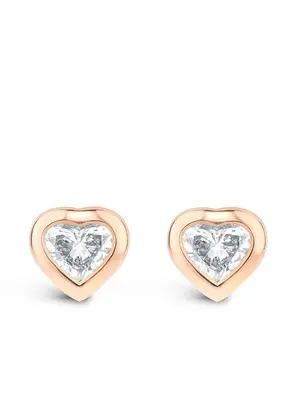 PRAGNELL 18kt Rose Gold Sundance Diamond Stud Earrings - Pink