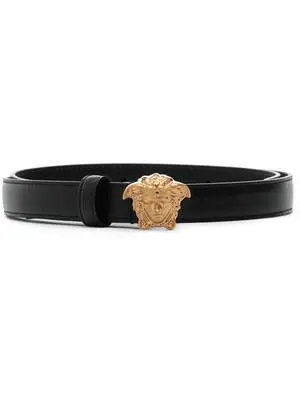 Versace La Medusa Leather Belt - Black