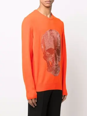 Philipp Plein Skull Print Sweater - Orange