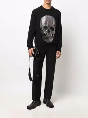 Philipp Plein Iconic Skull Cashmere Sweater