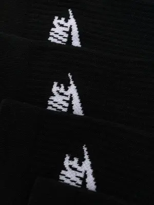 Nike Three-pack Logo-print Crew Socks - Black