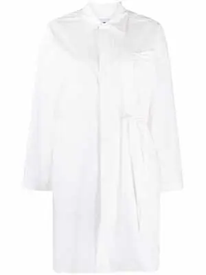 AMBUSH Oversized Mini Shirt Dress With Waist-tie - White