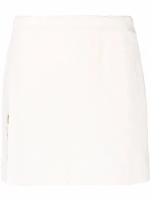 AMBUSH Monogram-debossed Mini Skirt - Neutrals
