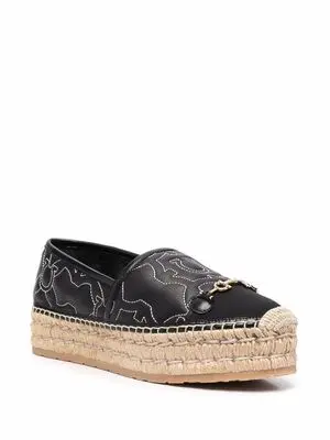 FERRAGAMO Gancini Logo-embroidered Espadrilles