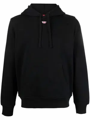 DIESEL® S-ginn-hood-d Logo-appliqué Hoodie - Black