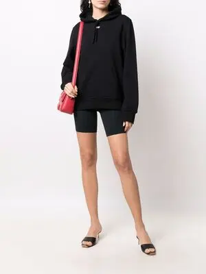 DIESEL® S-ginn-hood-d Hoodie With Logo Appliqu - Black
