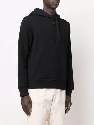 DIESEL® S-ginn-hood-d Hoodie With Logo Appliqu - Black