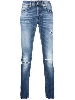 DONDUP George Distressed Organic Cotton Jeans - Blue