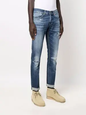 DONDUP George Distressed Organic Cotton Jeans - Blue