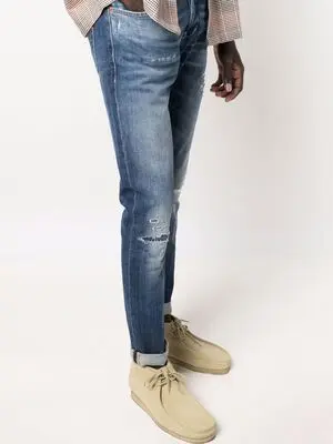 DONDUP George Distressed Organic Cotton Jeans - Blue