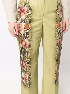 Alberta Ferretti Floral Print Flared Leg Trousers
