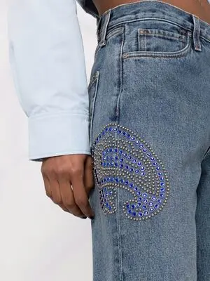 Etro Rhinestone-embellished Paisley Jeans