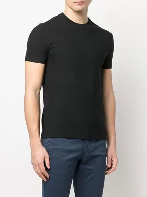 ZANONE Short-sleeved Cotton T-shirt - Black