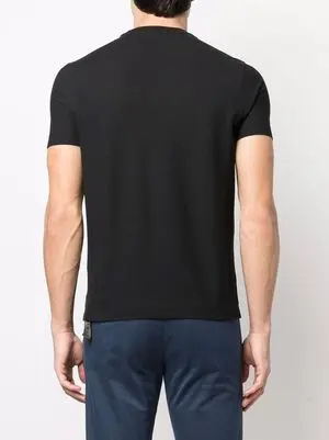 ZANONE Short-sleeved Cotton T-shirt - Black