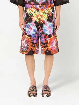 Dolce & Gabbana Printed Bermuda Shorts - Black