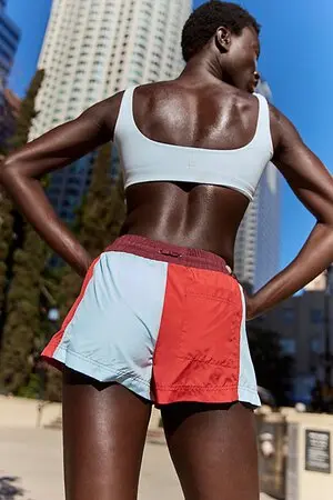 Free People Colorblock Performance Shorts - Grapefruit Combo