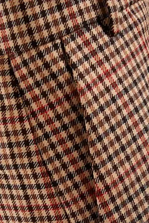 JOSEPH Cropped Checked Woolblend Twill Wideleg Pants
